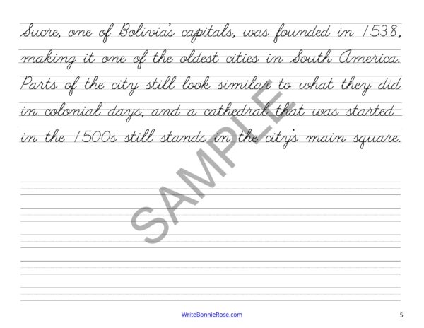 My Book About Bolivia with Cursive Copywork | Made By Teachers