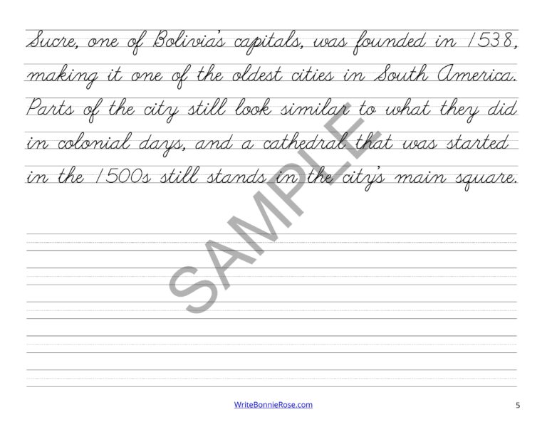 My Book About Bolivia with Cursive Copywork | Made By Teachers