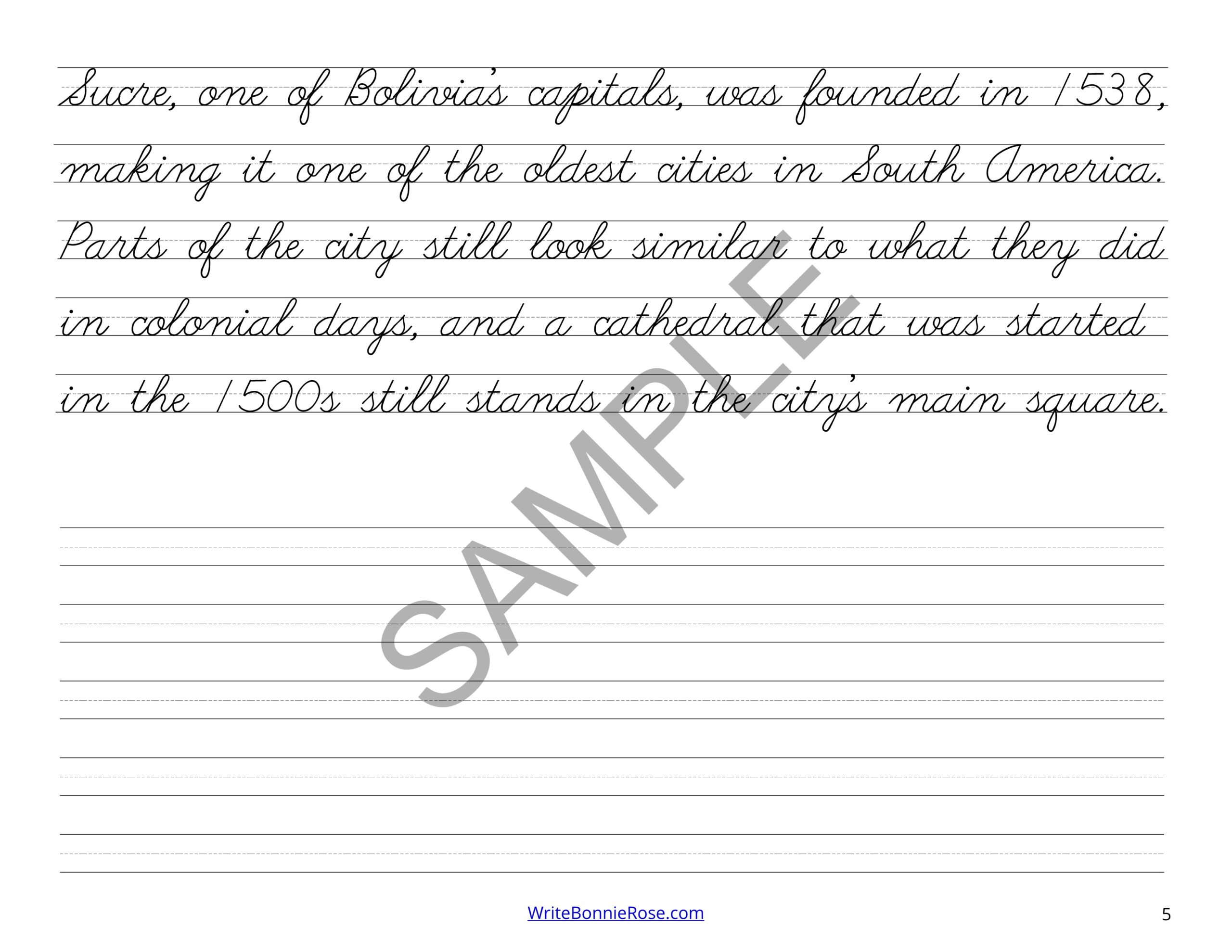 My Book About Bolivia with Cursive Copywork | Made By Teachers