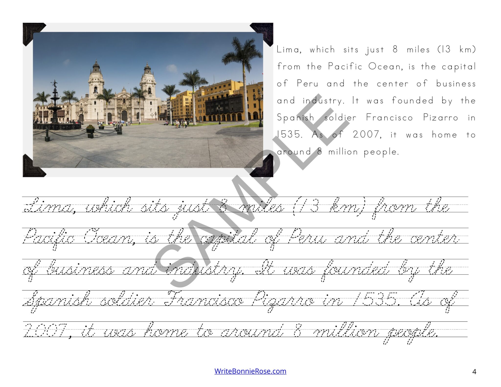 My Book About Peru with Cursive Copywork | Made By Teachers