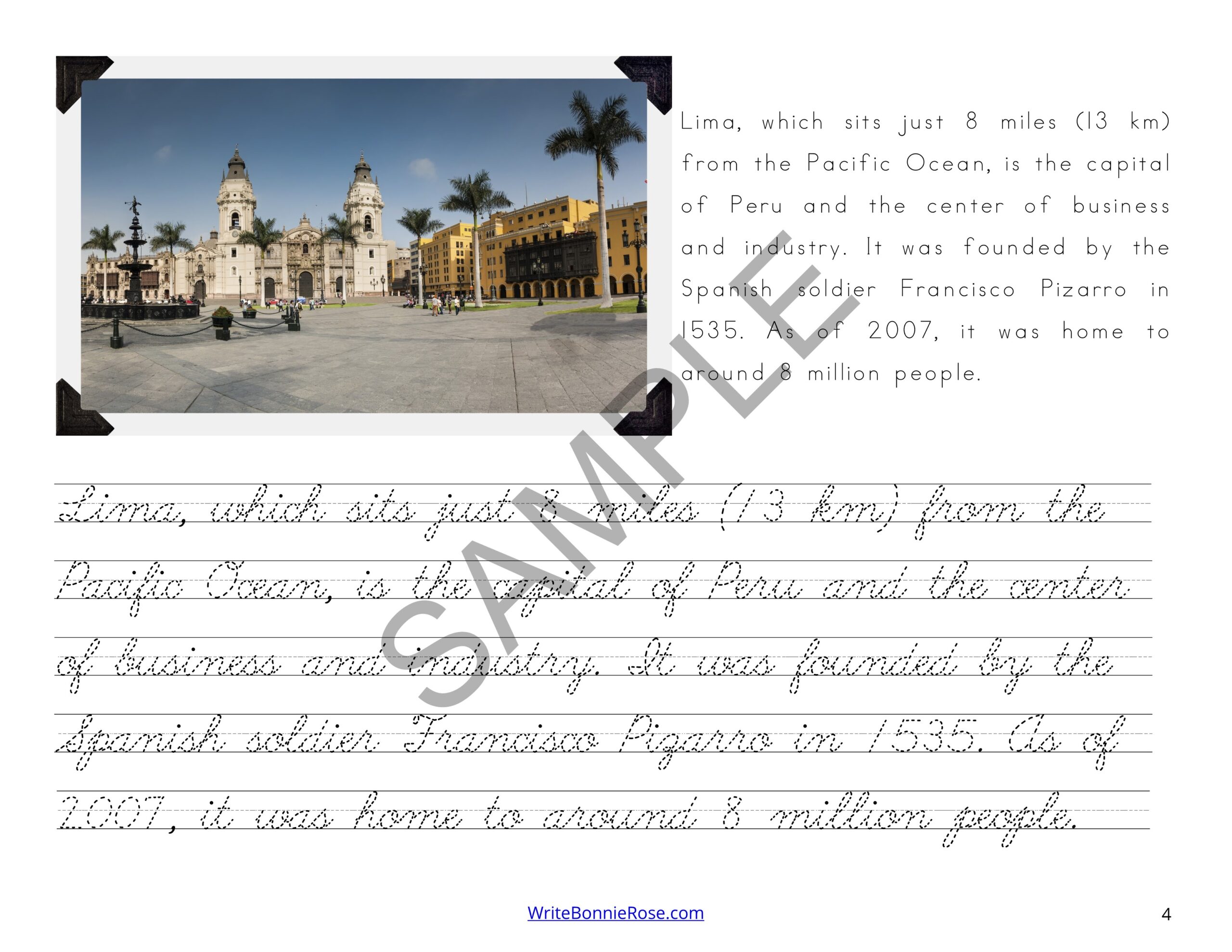 My Book About Peru with Cursive Copywork | Made By Teachers