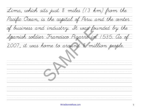 My Book About Peru with Cursive Copywork | Made By Teachers