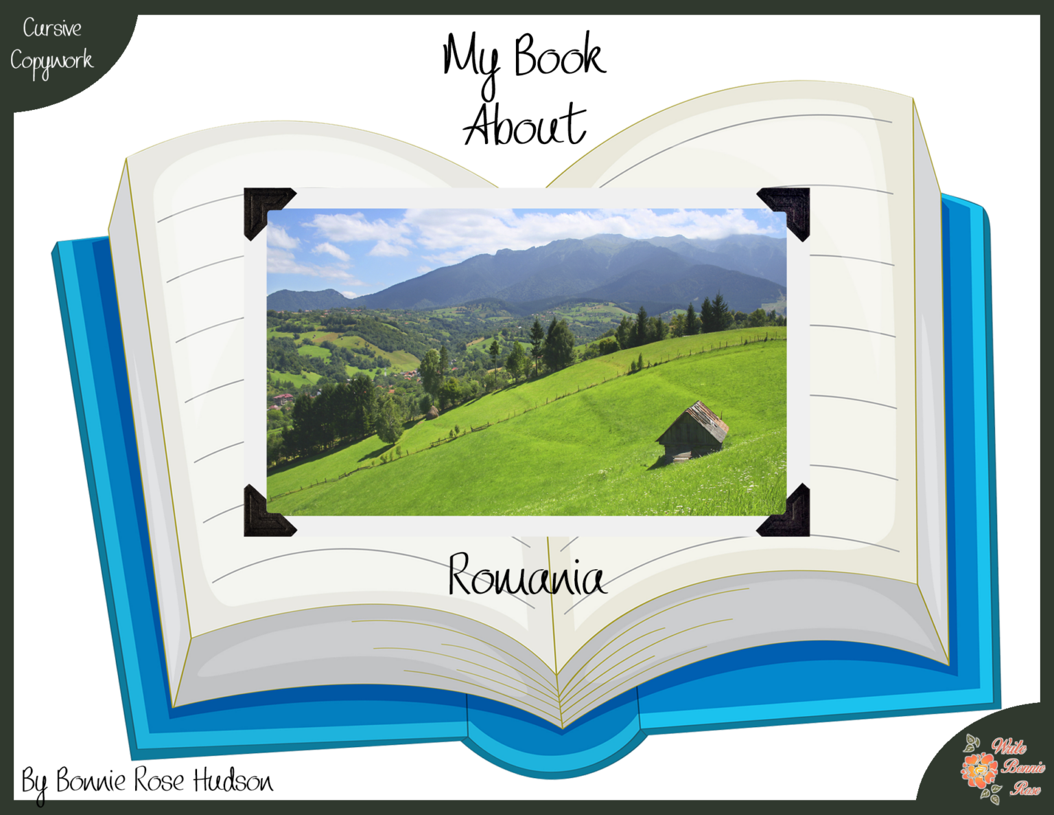 My Book About Romania with Cursive Copywork | Made By Teachers