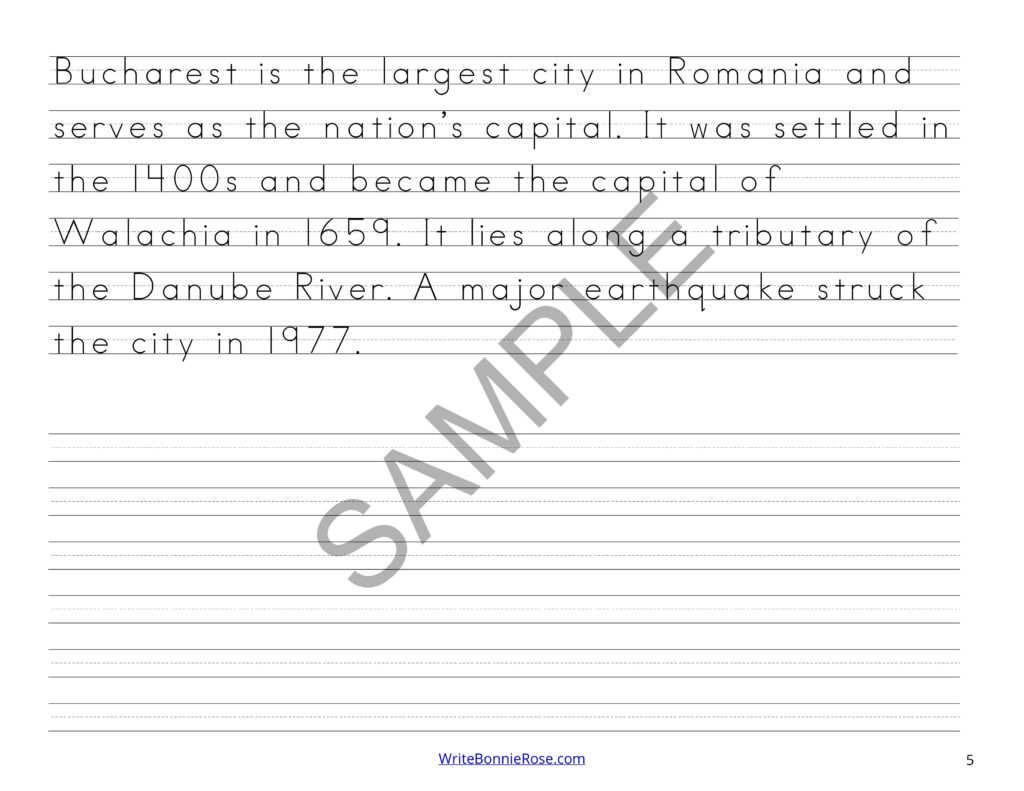 My Book About Romania with Print Copywork | Made By Teachers