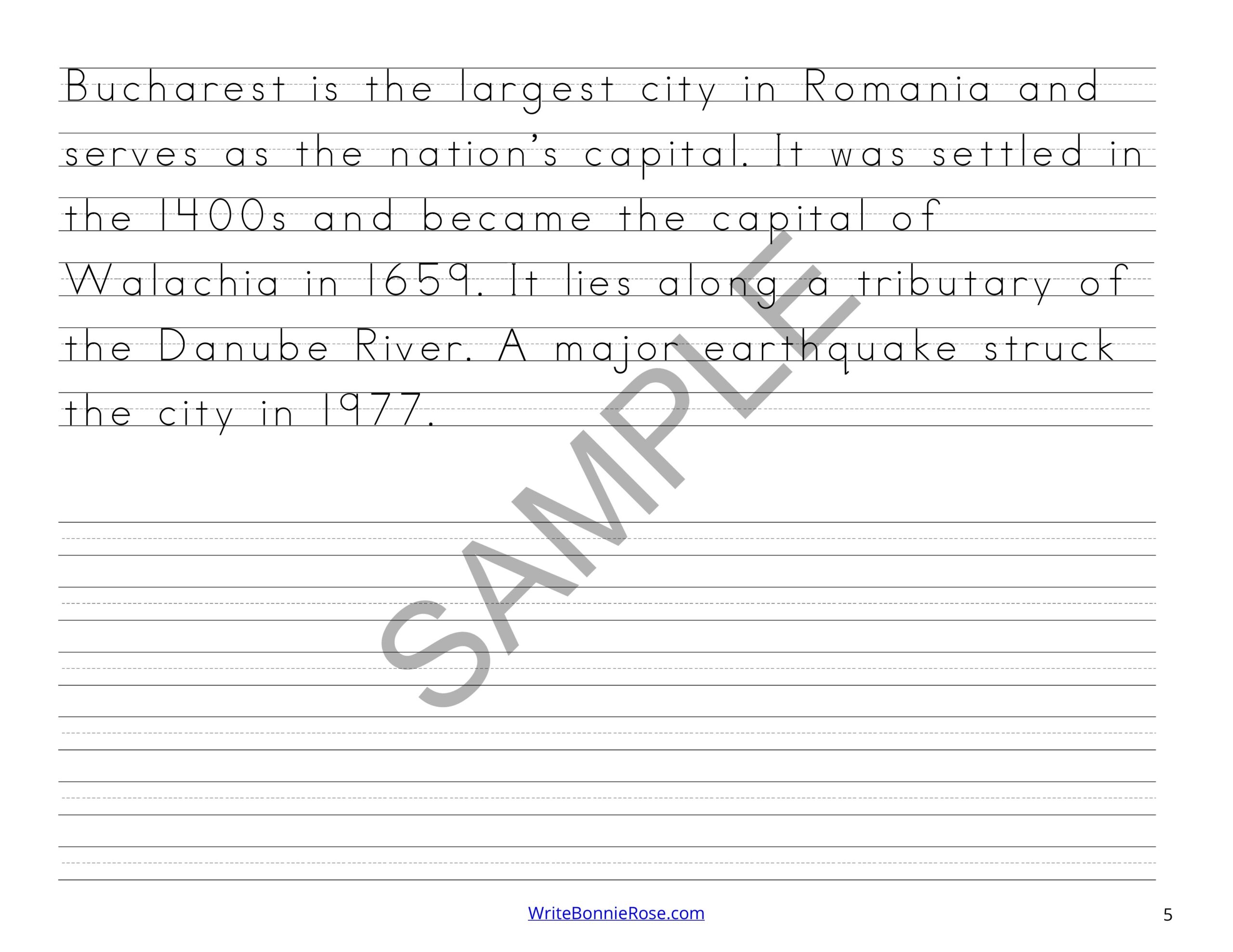 My Book About Romania with Print Copywork | Made By Teachers