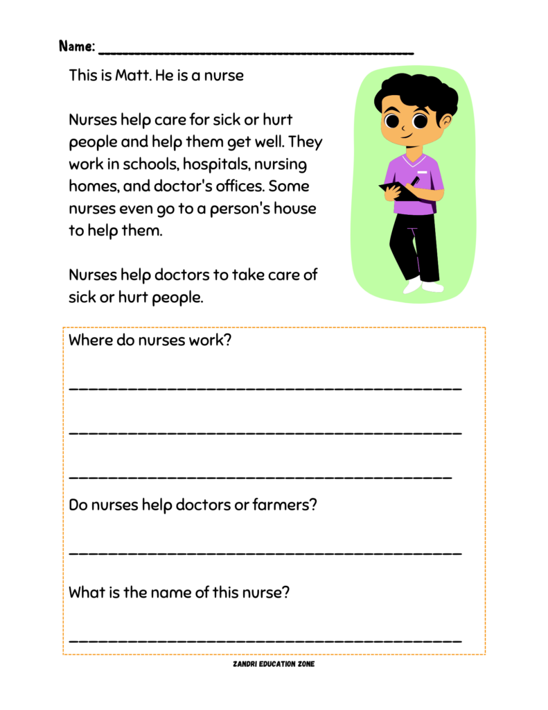 1st Grade Community Helpers Reading Comprehension | Made By Teachers