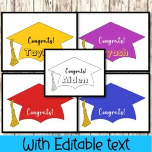 EDITABLE Graduation HATS, End of the year activities,Kindergarten ...