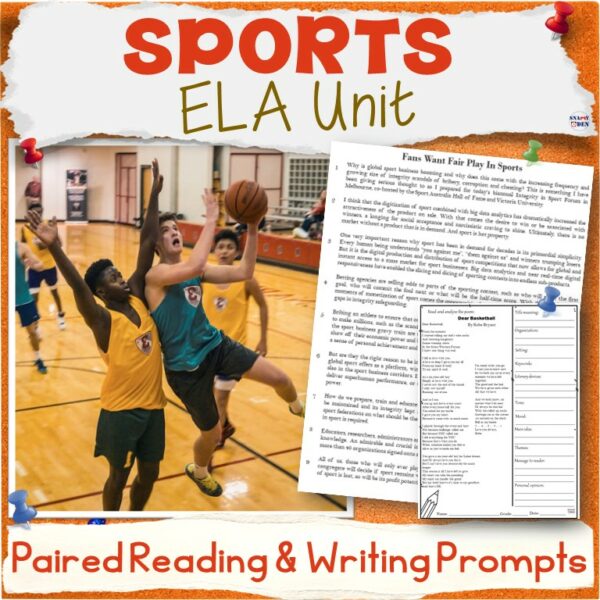 Sports and Fair Play Unit - Reading Activities, Prompts - Print and ...