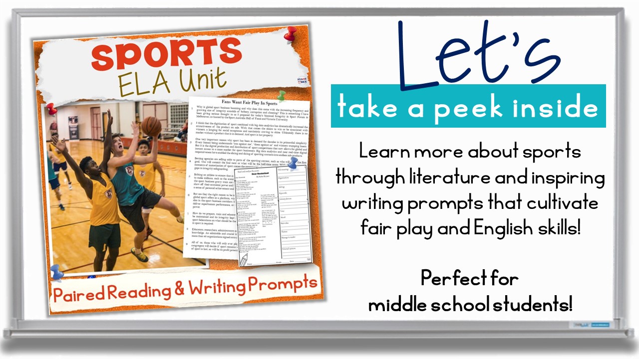 Sports and Fair Play Unit - Reading Activities, Prompts - Print and ...