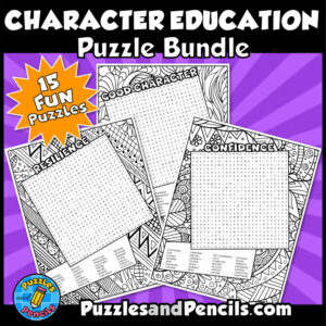 Character Education Word Search Puzzle BUNDLE | 15 Wordsearch Puzzles ...