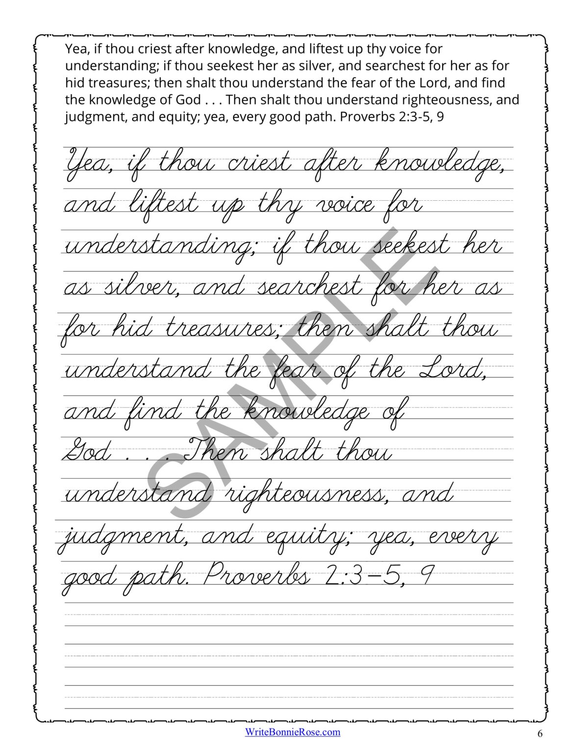Copywork from the Book of Proverbs-Cursive | Made By Teachers