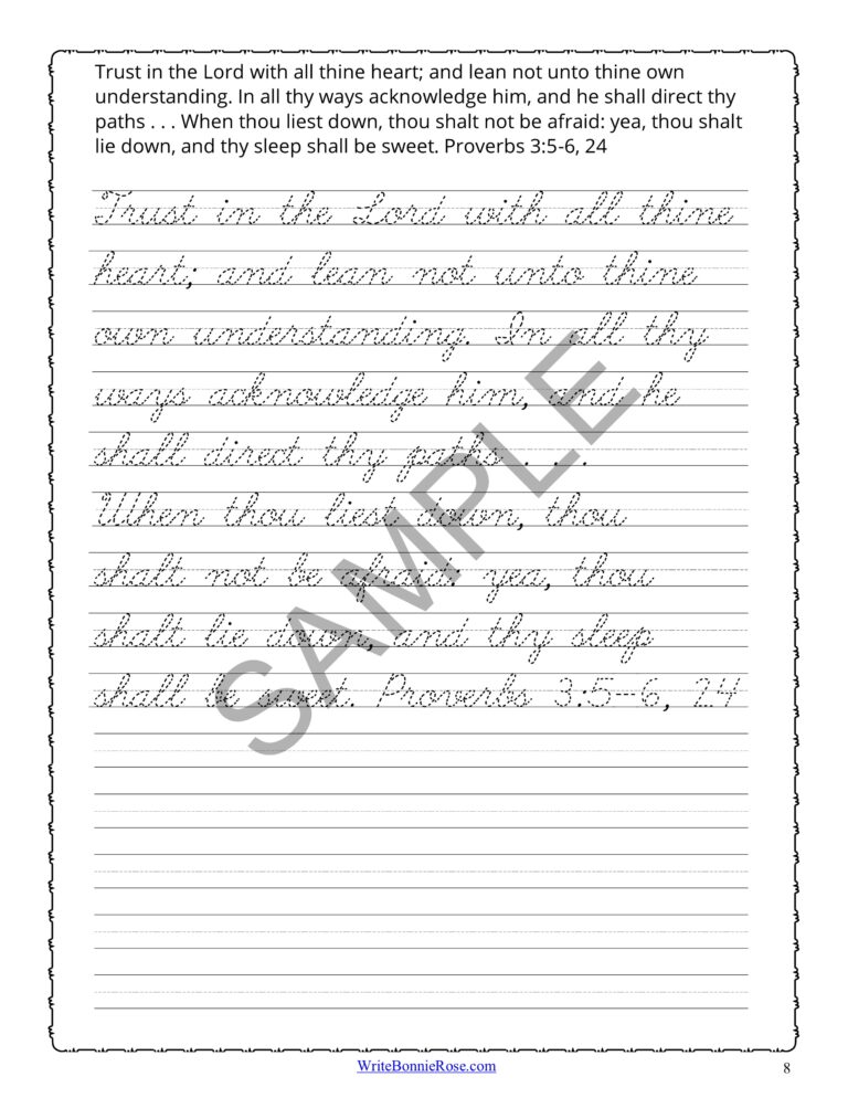 Copywork from the Book of Proverbs-Cursive | Made By Teachers