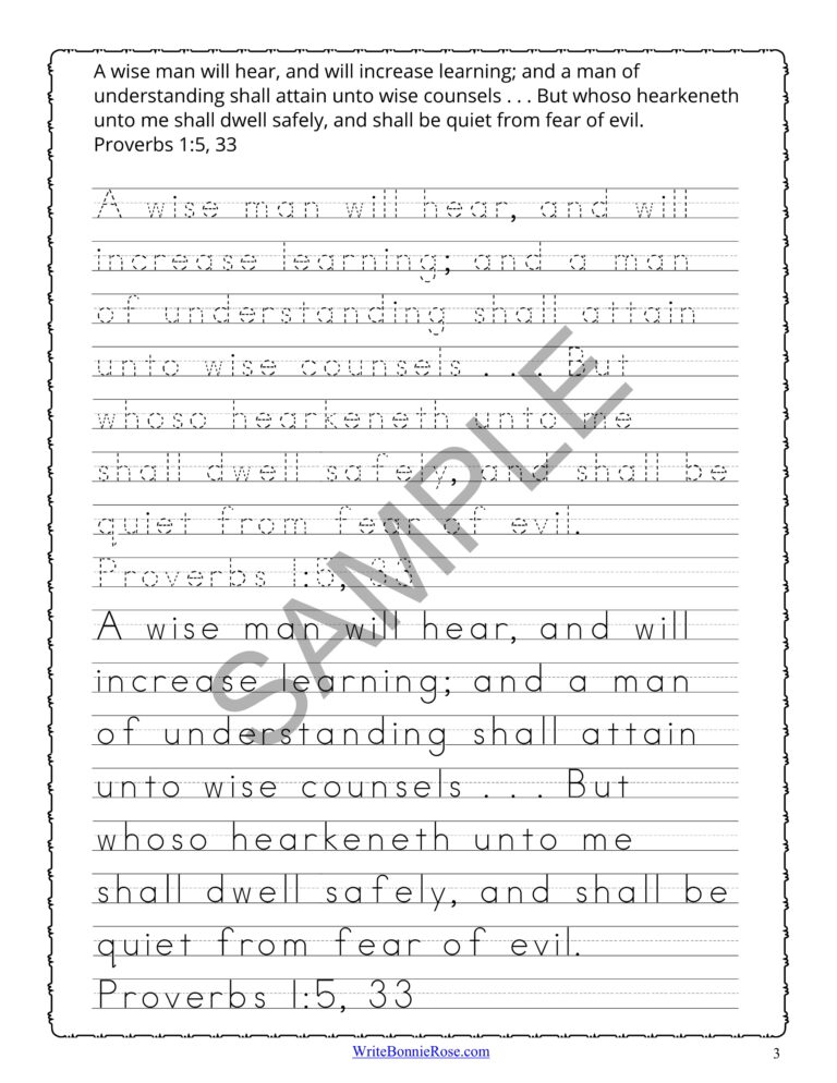 Copywork from the Book of Proverbs-Print | Made By Teachers
