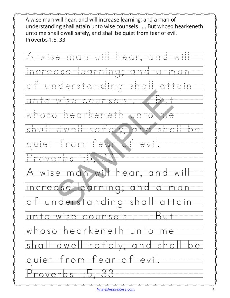 Copywork from the Book of Proverbs-Print | Made By Teachers