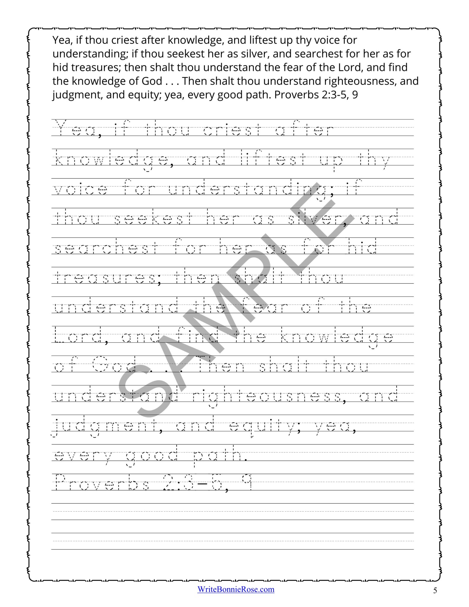 Copywork from the Book of Proverbs-Print | Made By Teachers