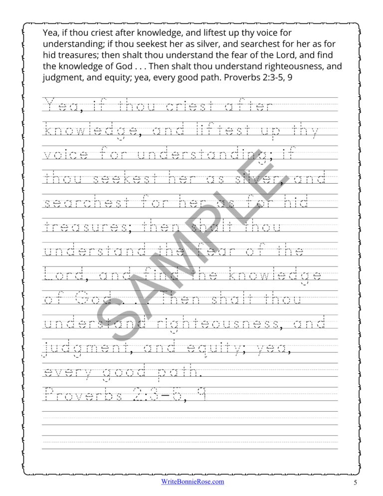 Copywork from the Book of Proverbs-Print | Made By Teachers