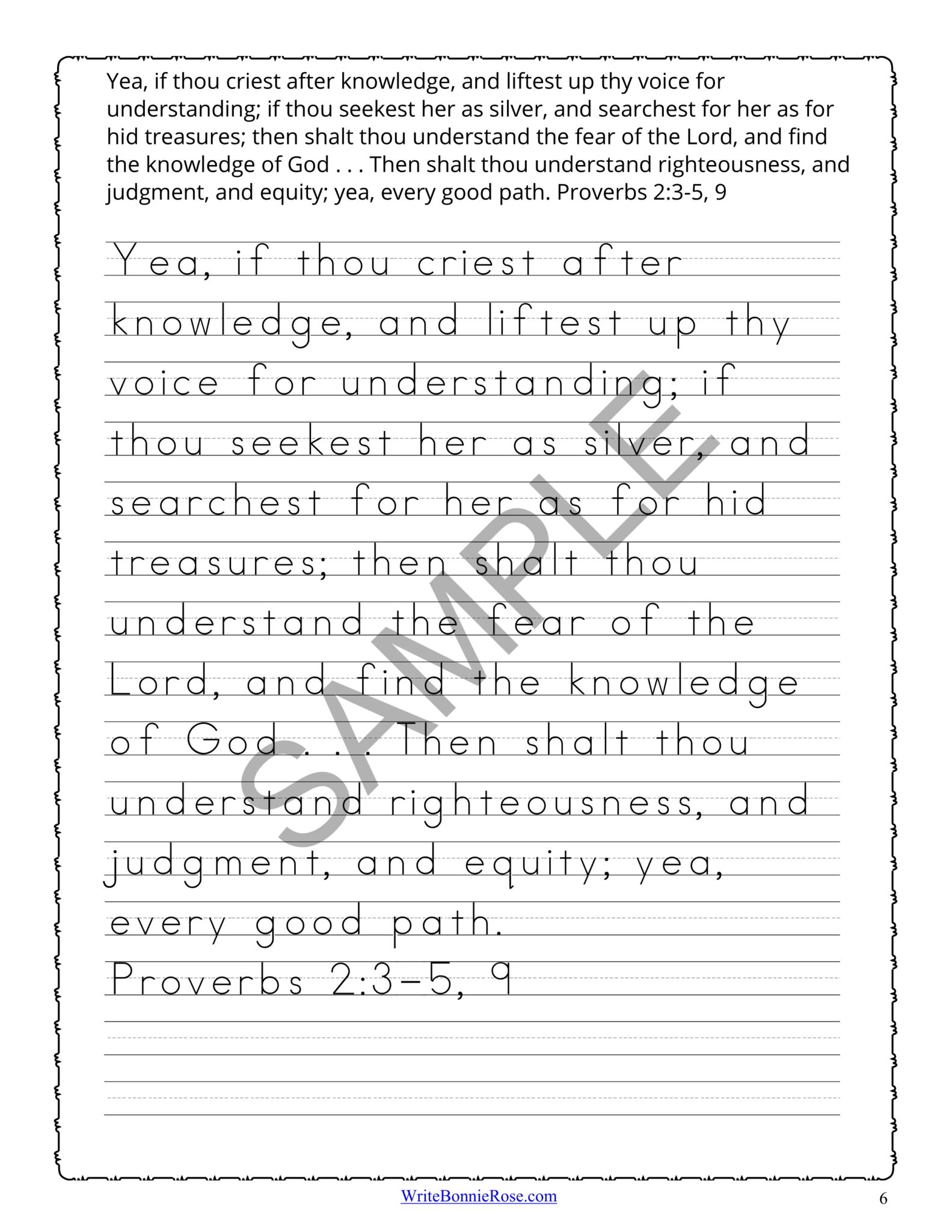 Copywork from the Book of Proverbs-Print | Made By Teachers