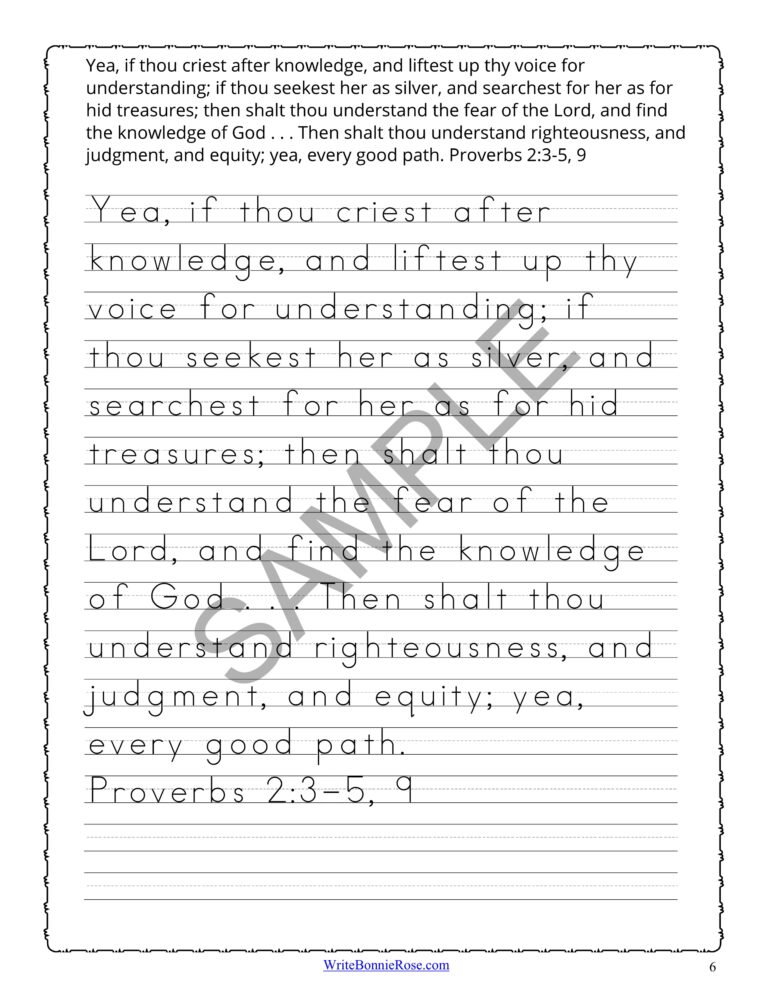 Copywork from the Book of Proverbs-Print | Made By Teachers