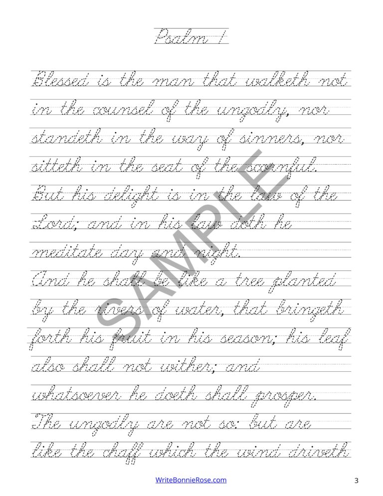 Copywork from the Book of Psalms, Vol. 1-Cursive Copywork | Made By ...