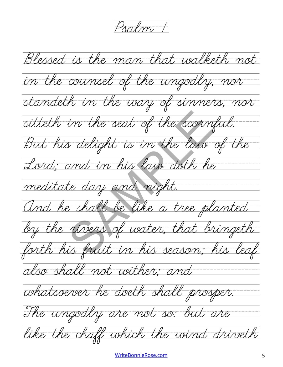Copywork from the Book of Psalms, Vol. 1-Cursive Copywork | Made By ...