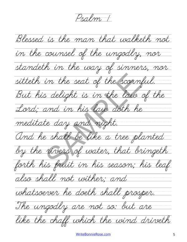 Copywork from the Book of Psalms, Vol. 1-Cursive Copywork | Made By ...