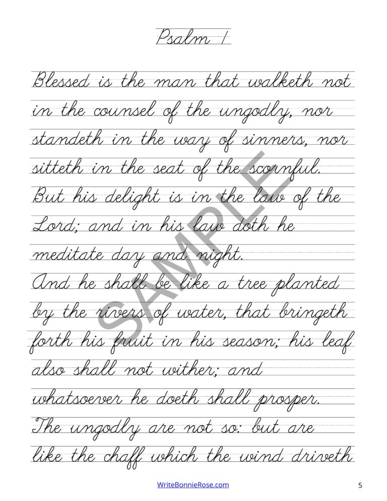 Copywork from the Book of Psalms, Vol. 1-Cursive Copywork | Made By ...