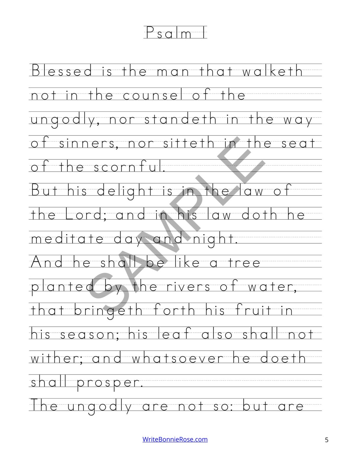 Copywork from the Book of Psalms, Vol. 1-Print Copywork | Made By Teachers