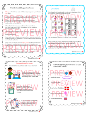 Brain Break Task Cards With Exercises And Activities | Made By Teachers
