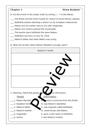Pam Pollack & Meg Belviso "Who Was Nelson Mandela?" worksheets | Made ...