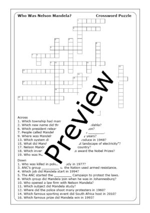 Pam Pollack & Meg Belviso "Who Was Nelson Mandela?" worksheets | Made ...