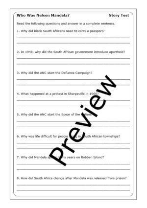 Pam Pollack & Meg Belviso "Who Was Nelson Mandela?" worksheets | Made ...