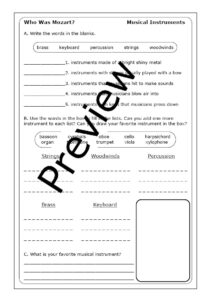 Yona Zeldis McDonough "Who Was Wolfgang Amadeus Mozart?" worksheets ...