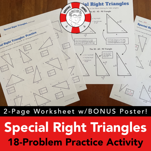 Practice With Special Right Triangles: Worksheet and Poster | Made By Teachers