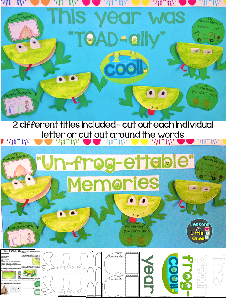 End of the Year Bulletin Board w/ Crafts & Writing 3 Ideas (Frogs, Bees ...