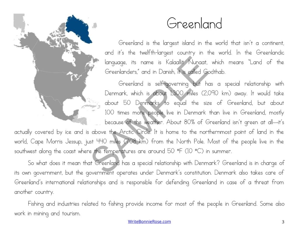 My Book About Greenland with Print Copywork | Made By Teachers