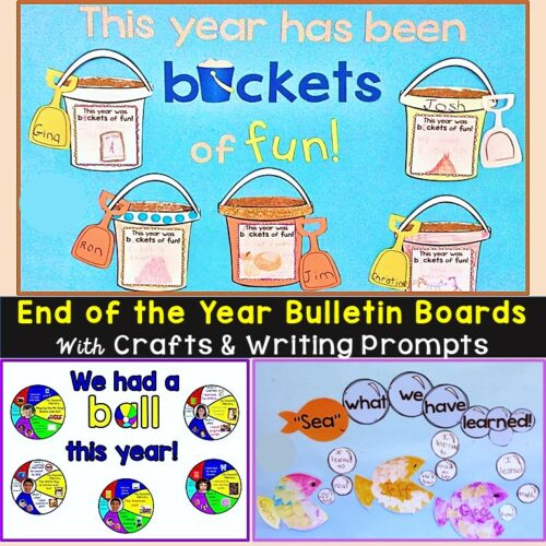 End of the Year Bulletin Board Crafts Writing Prompts Bundle 9 Craft ...