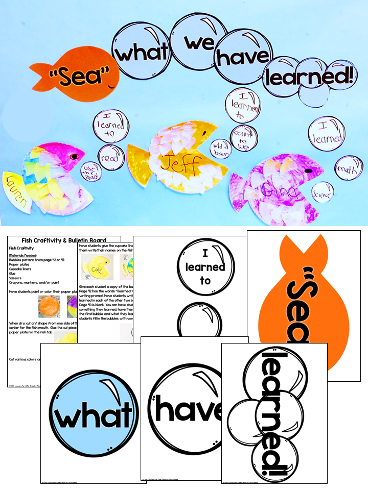 End of the Year Bulletin Board w/ Crafts, Writing Activities Beach ...