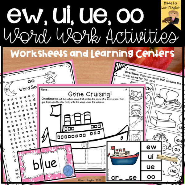ew, ui, ue, oo Word Work Worksheets and Learning Centers | Made By Teachers