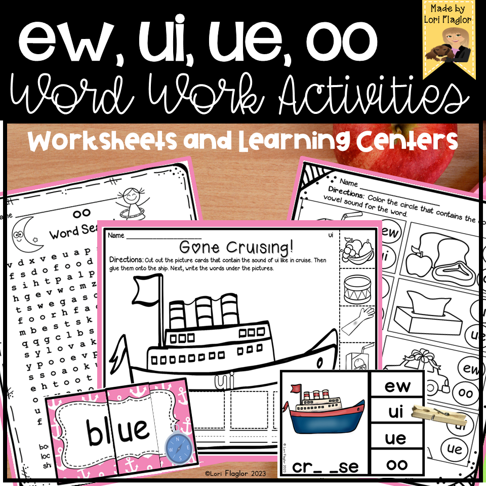 ew, ui, ue, oo Word Work Worksheets and Learning Centers | Made By Teachers