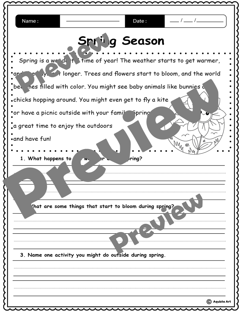 Spring Reading Comprehension Worksheets | Made By Teachers