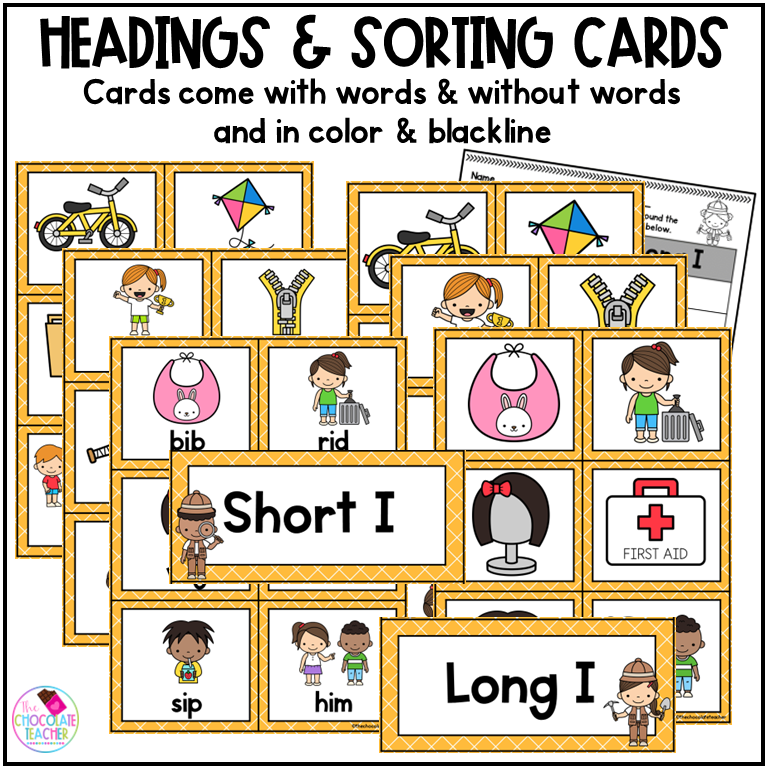 CVCE CVC Words with Long and Short I Vowels - Phonics Worksheets | Made ...