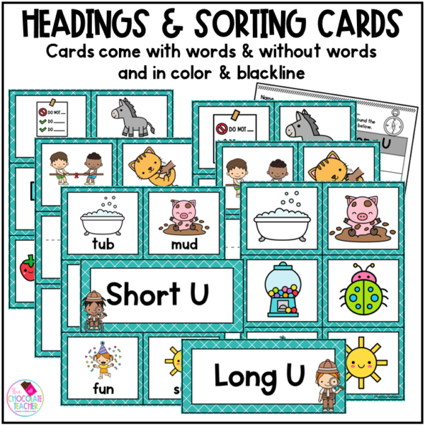 CVCE CVC Words with Long and Short U Vowels - Phonics Worksheets | Made ...