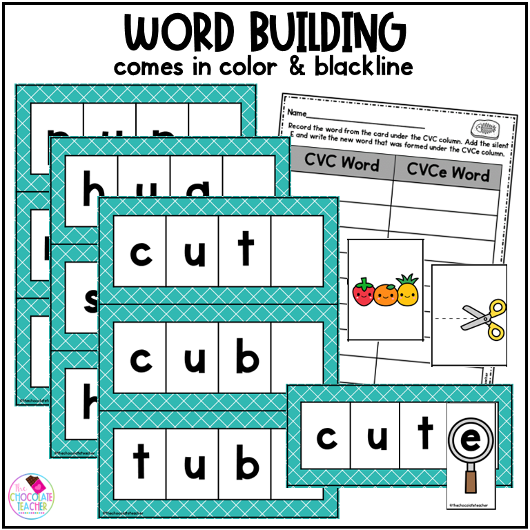 CVCE CVC Words with Long and Short U Vowels - Phonics Worksheets | Made ...