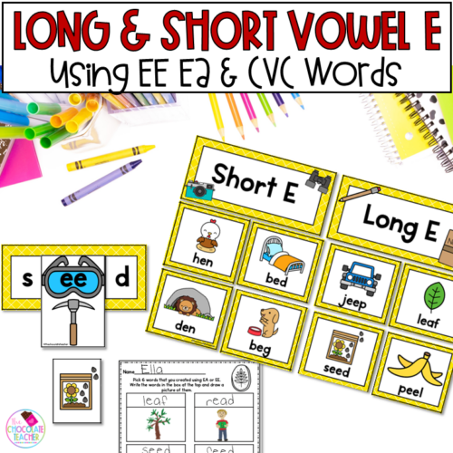 EE and EA Long and Short Vowels Phonics Worksheets and Activities ...