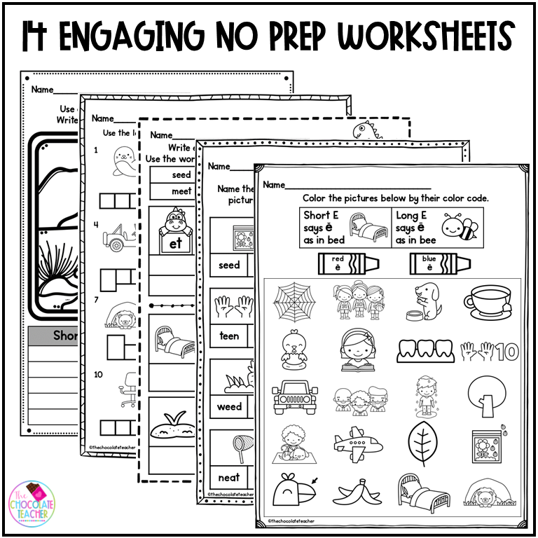 EE and EA Long and Short Vowels Phonics Worksheets and Activities ...