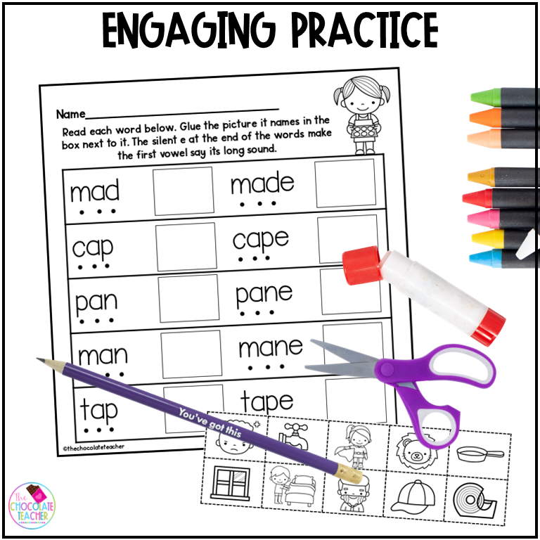 CVCE CVC Words Phonics Worksheets Long and Short Vowels - FREE | Made ...