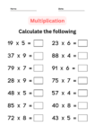 Multiplication Facts Fluency Practice Basic Math Worksheets for grade 1 ...