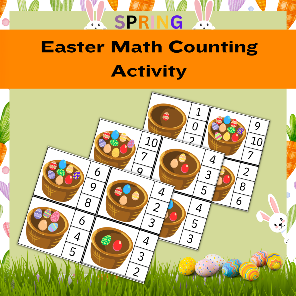 Easter Math Counting Activity for Preschoolers and kindergarten with ...