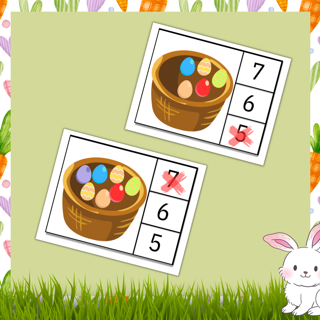 Easter Math Counting Activity for Preschoolers and kindergarten with ...