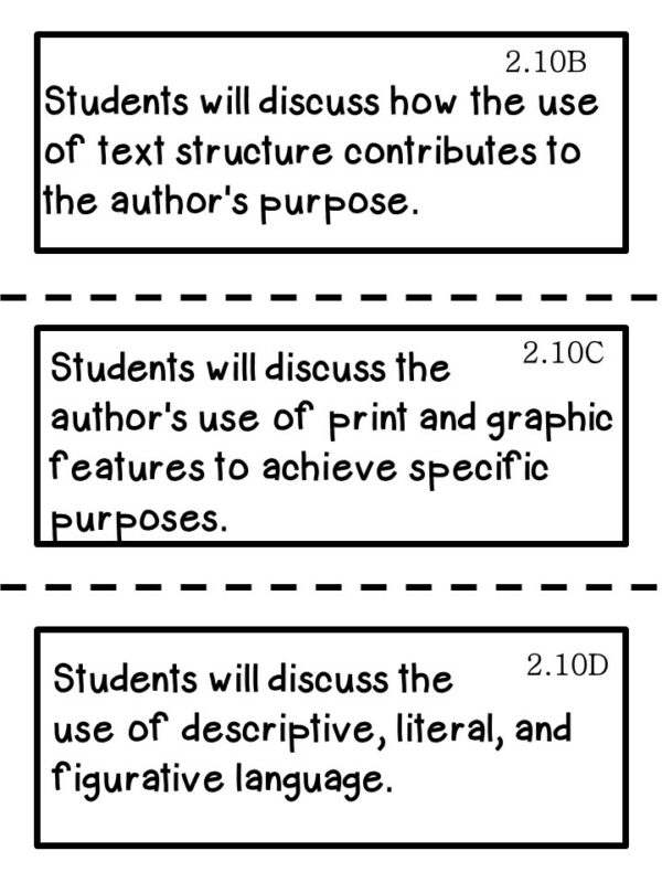 2nd Grade Texas TEKS Reading/ Writing Learning Objectives Cards | Color ...